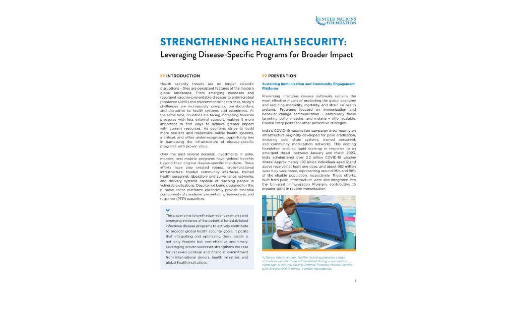 Building Blocks for Global Health Security: LEVERAGING LONG-STANDING ...